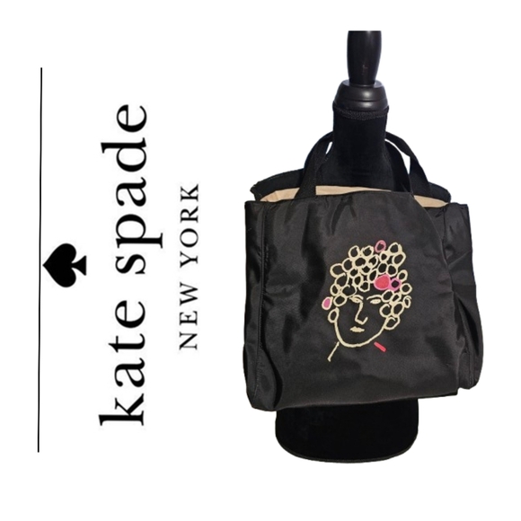 kate spade | Bags | Kate Spade X Maria Kalman Black Nylon Face Design ...
